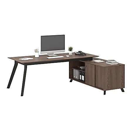 Ameriwood Home AX1 83 W L Shaped Computer Desk Medium Brown - Office Depot