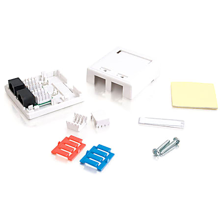 C2G 2 Port Cat5E Surface Mount Box White 2 x Sockets RJ 45 Network ...