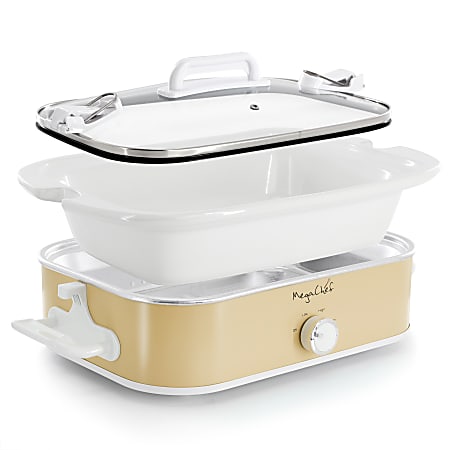 MegaChef 3.5 Quart Casserole Slow Cooker With 3 Temperature Settings ...