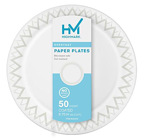 Highmark Paper Plates 8 34 Printed White Pack Of 50 - Office Depot
