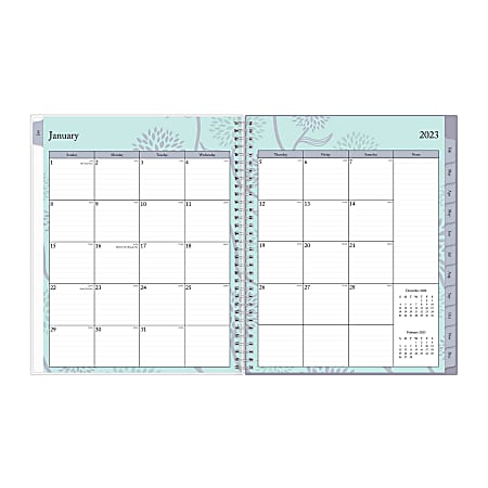 Blue Sky WeeklyMonthly Planning Calendar 8 12 x 11 Rue Du Flore Frosted ...