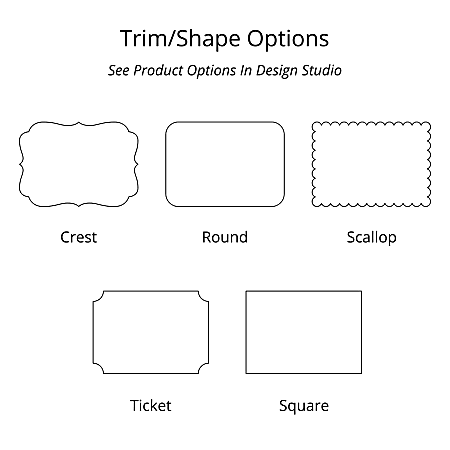 Custom Shaped Wedding Event Reception Cards 4 78 x 3 12 Surrounded By ...