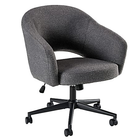 Bush Furniture Fairfax Ergonomic Fabric Mid Century Mid Back Modern ...