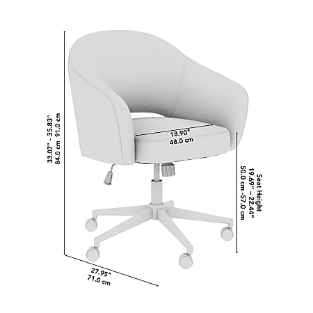 Bush Furniture Fairfax Ergonomic Fabric Mid Century Mid Back Modern ...