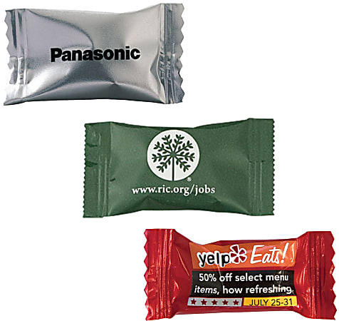 Custom Personalized Green Striped Spearmint Candies Promotional ...