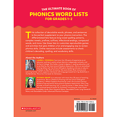 Scholastic Teaching Solutions The Ultimate Book Of Phonics Word Lists ...