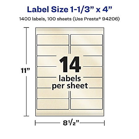 Avery Pearlized Permanent Labels With Sure Feed 94206 PIP100 Rectangle ...