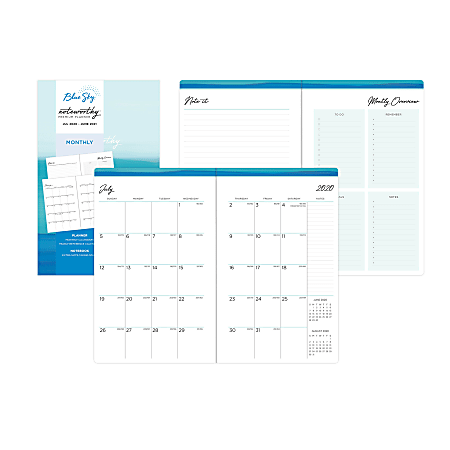 Blue Sky Noteworthy Academic Monthly Planner 5 x 8 Ombre Blocking Blue ...