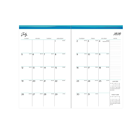 Blue Sky Noteworthy Academic Monthly Planner 5 x 8 Ombre Blocking Blue ...