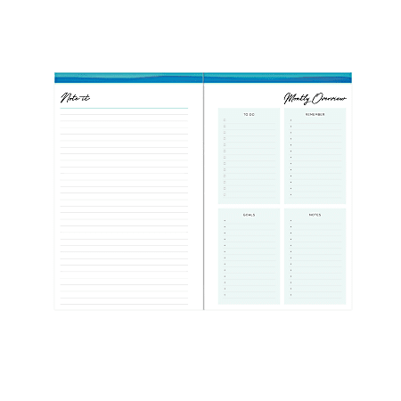 Blue Sky Noteworthy Academic Monthly Planner 5 x 8 Ombre Blocking Blue ...