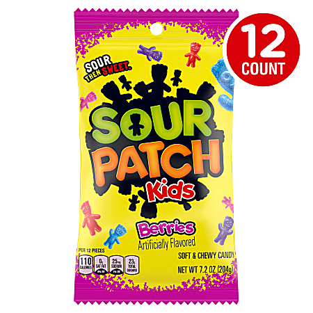 Sour Patch Kids Berries 7.2 Oz Pack Of 12 Bags - Office Depot