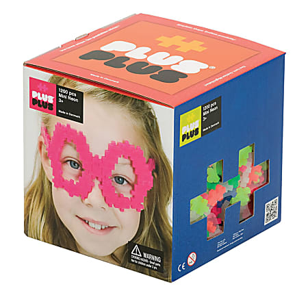 Plus Plus 1200 Piece Open Play Set Neon - Office Depot