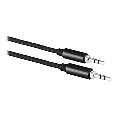 Ativa 3.5 mm Braided Auxiliary Cable 6 Black 46922 - Office Depot