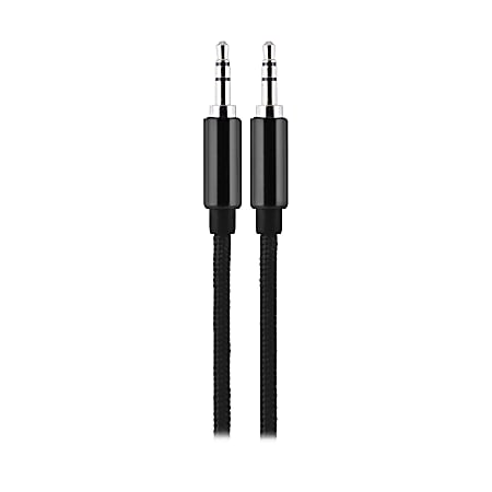 Ativa 3.5 mm Braided Auxiliary Cable 6 Black 46922 - Office Depot