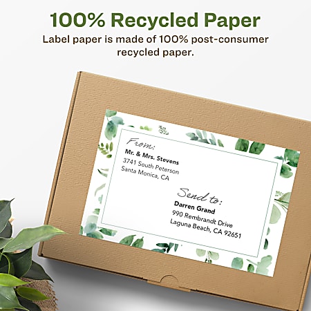 Avery Recycled Paper Labels 94269 EWMP10 Rectangle 8 12 x 11 White Pack ...