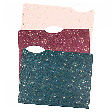 U Brands Fashion File Folders Letter Size 8 12 x 11 Fleuri Jewel Tones ...
