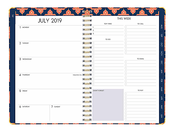 Blue Sky WeeklyMonthly Planner 5 x 8 Finley July 2019 to June 2020 ...