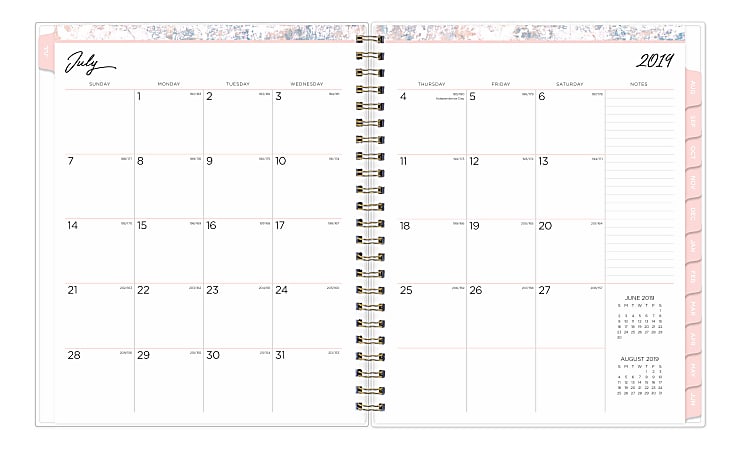 Noteworthy Academic WeeklyMonthly Calendar 7 x 9 Maquel July 2019 June ...