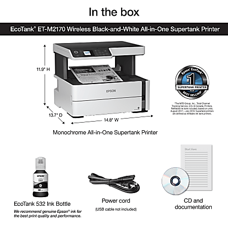 Epson EcoTank ET M2170 SuperTank Wireless All In One Monochrome Printer