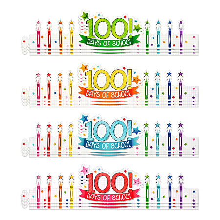 Office Depot Brand 100th Day Of School Paper Crowns Multicolor Pack Of ...