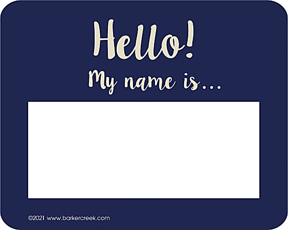 Barker Creek Self Adhesive Name Tags 2 34 x 3 12 Oh Hello Pack Of 45 ...