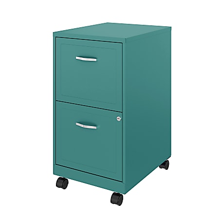 Realspace SOHO Smart 18 D Vertical 2 Drawer Mobile File Cabinet Teal ...
