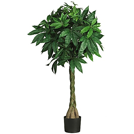 Nearly Natural 51 H Plastic Braided Money Tree With Pot - Office Depot