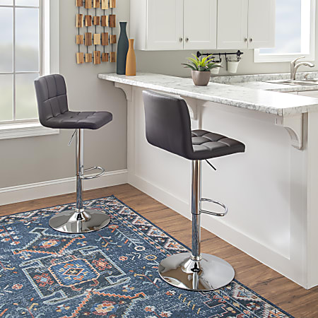 Powell Caelan Bar Stool ChocolateChrome - Office Depot