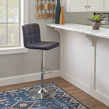 Powell Caelan Bar Stool ChocolateChrome - Office Depot