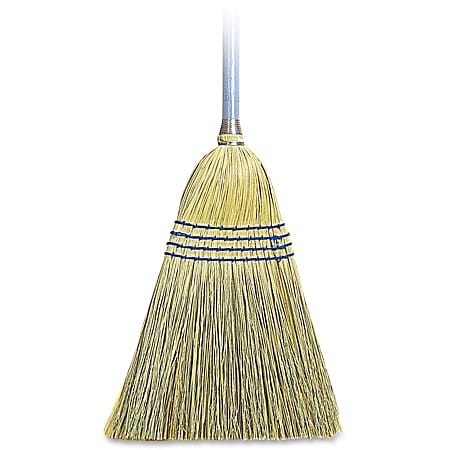 Genuine Joe Light Duty Broom Corn Fiber Bristle Lacquered Wood Handle ...
