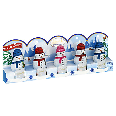 Lindt Holiday Mini Milk Chocolate Snowmen 1.7 Oz Pack Of 5 Snowmen ...
