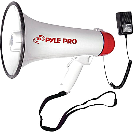 Pyle Professional 40W MegaphoneBullhorn 9 12 H x 8 14 W x 13 14 D White ...