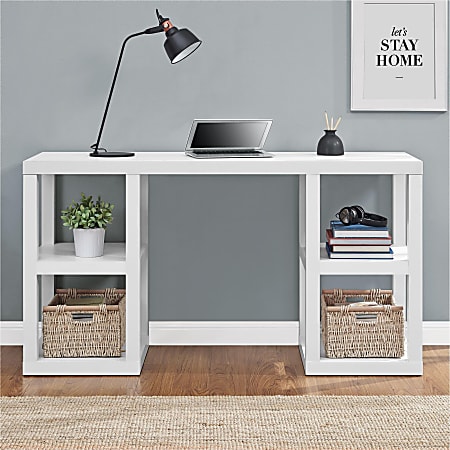 Ameriwood Home Parsons Deluxe 60 W Writing Desk White Office Depot