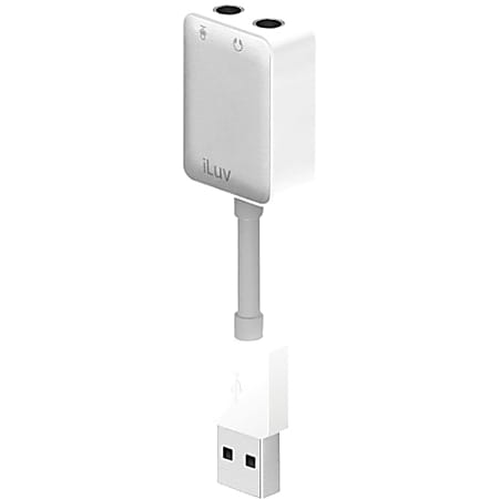 jWIN USB to 3.5mm Headset/Mic Audio Adapter - 1.20" Mini-phone/USB ...