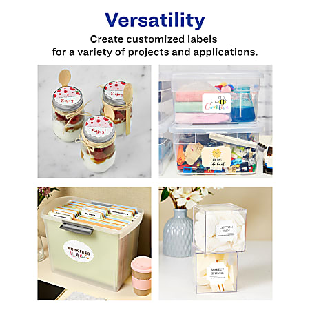 Avery Removable Labels With Sure Feed 94060 RMP50 Oval Scalloped 2 x 3 ...