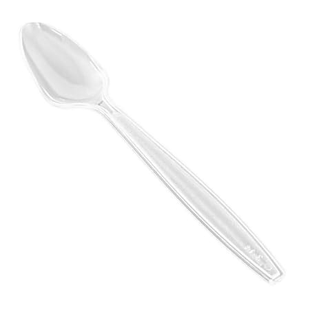 JAM PAPER Big Party Pack of Premium Plastic Spoons Clear 100 Disposable ...