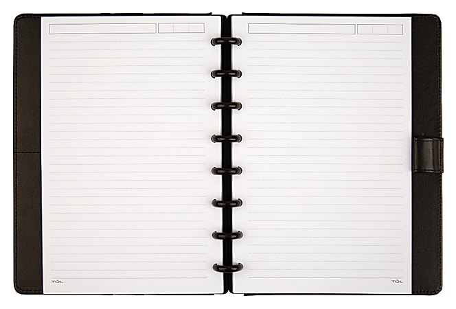 TUL Discbound Notebook With Leather Cover Junior Size Narrow Ruled 60 ...