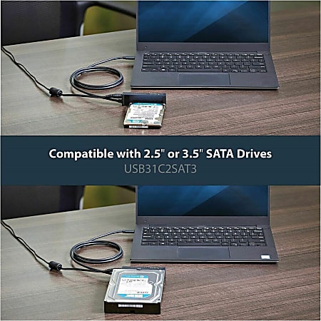 StarTech.com USB C to SATA Adapter Cable for 2.5 3.5 SSDHDD Drives USB ...
