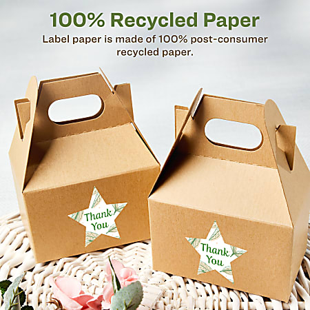 Avery Recycled Paper Labels 94611 EWMP25 Star 2 14 x 2 38 White Pack Of ...