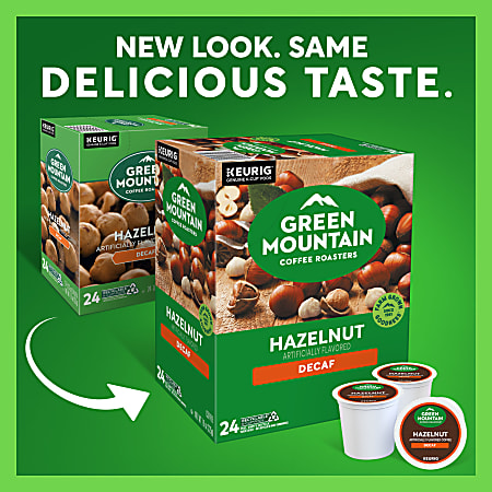 Green Mountain Coffee Roasters Hazelnut Decaf Coffee Keurig Single ...