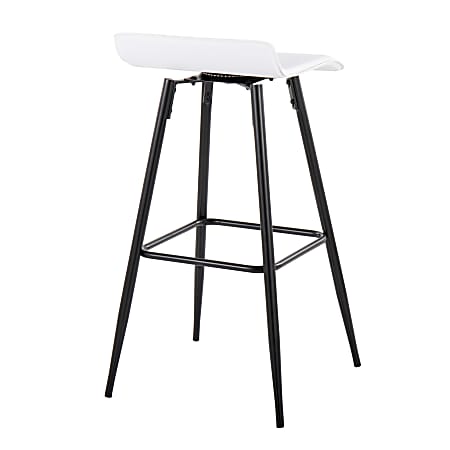 LumiSource Ale Contemporary Fixed Height Bar Stools BlackWhite Set Of 2 ...
