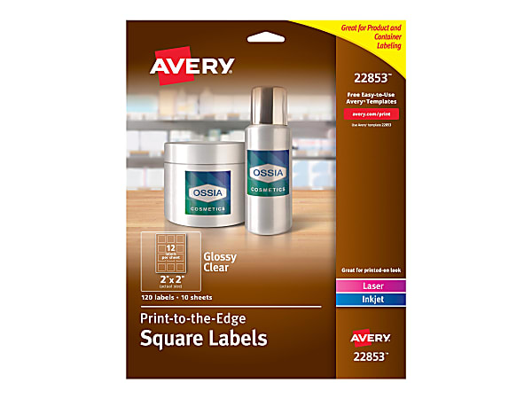 clear square printable labels