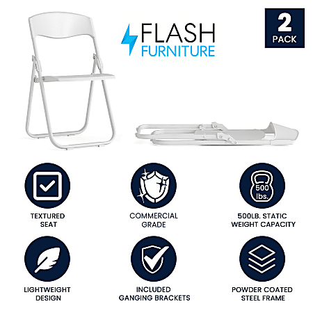 Flash Furniture HERCULES 500 lb Capacity Heavy Duty Plastic Folding ...