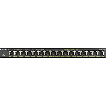 Netgear GS316PP Ethernet Switch 16 Ports 2 Layer Supported Twisted Pair ...
