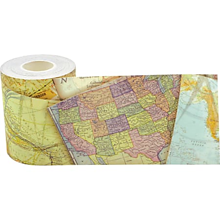 Teacher Created Resources Straight Rolled Border Trim Travel The Map 50 ...
