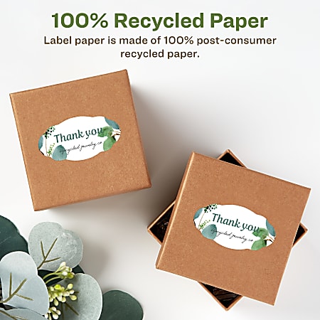 Avery Recycled Paper Labels 94061 EWMP25 Oval Scalloped 1 18 x 2 14 ...