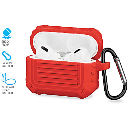 iLive Airpods Pro Sleeve With Carabiner Red IA50X1R - Office Depot