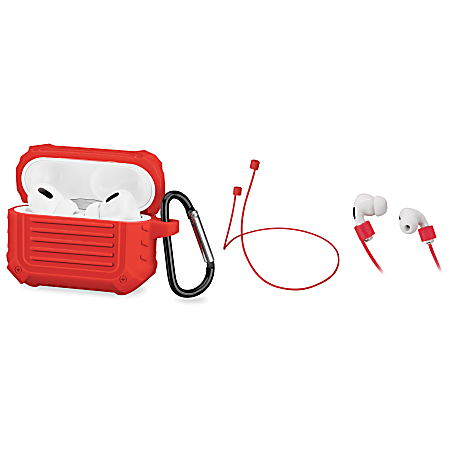iLive Airpods Pro Sleeve With Carabiner Red IA50X1R - Office Depot