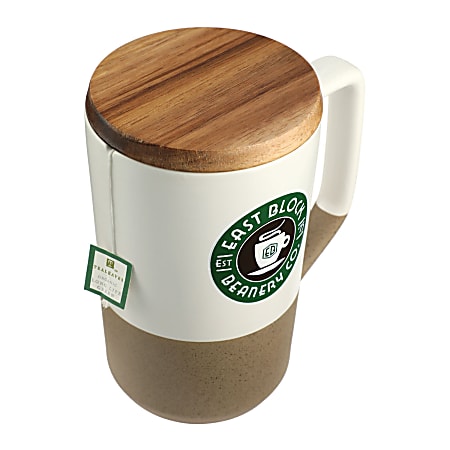 Custom Tahoe Tea Coffee Ceramic Mug With Wood Lid 16 Oz - Office Depot