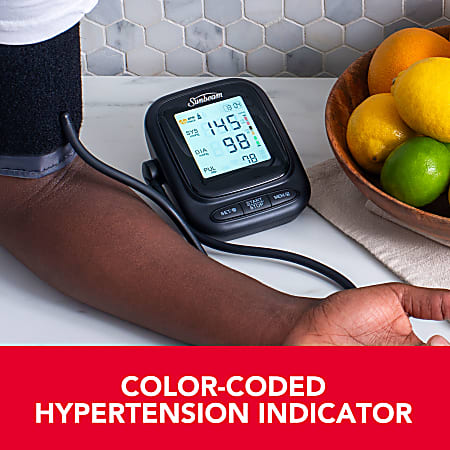 Sunbeam 16984 Upper Arm Blood Pressure Monitor Black - Office Depot